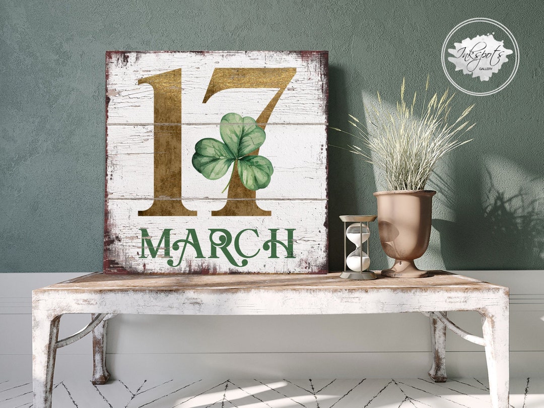 St Patricks Day Decorations, Shamrock Decor, March 17 Clover Wall Art ...
