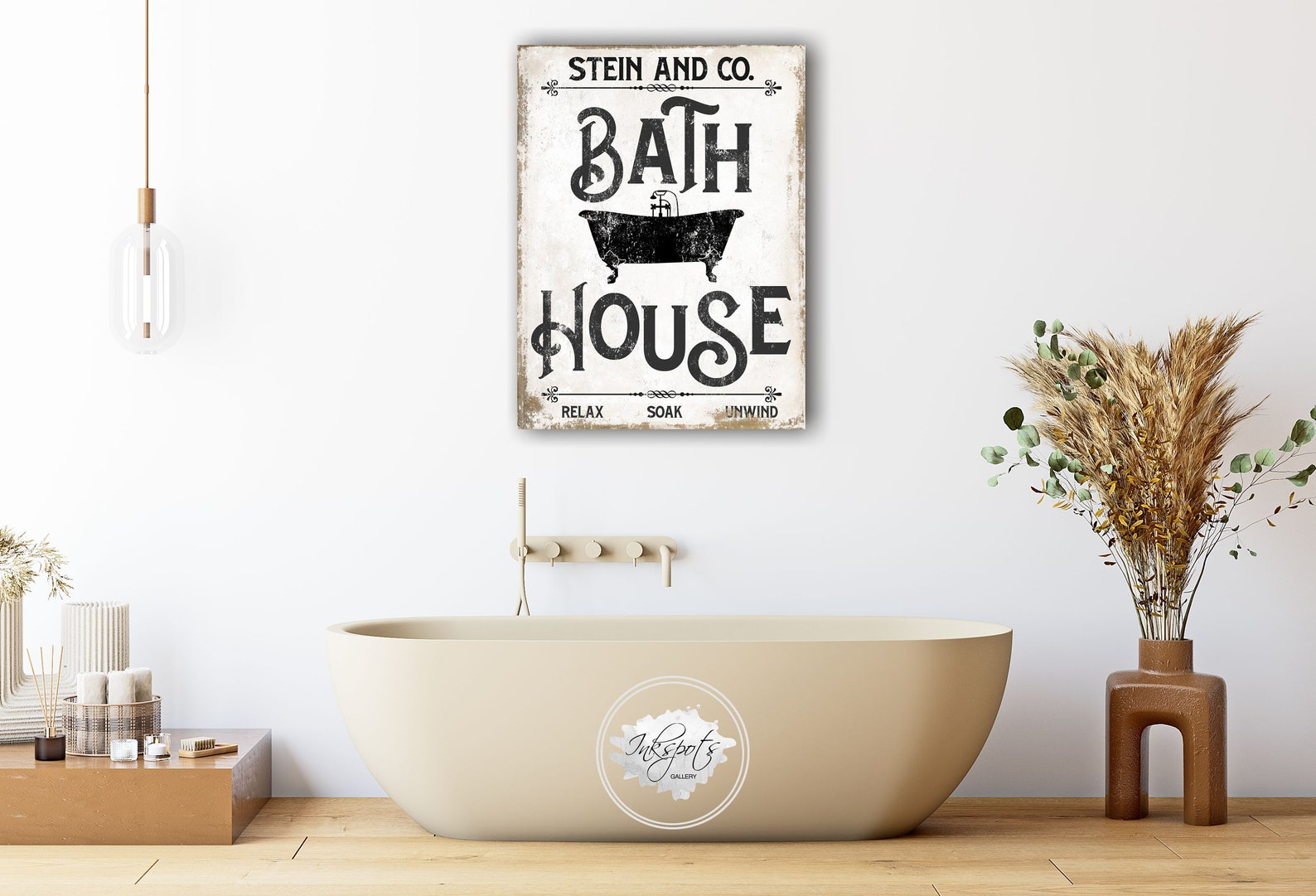 Modern Farmhouse Bath House Sign Personalized Bathroom Art - Etsy