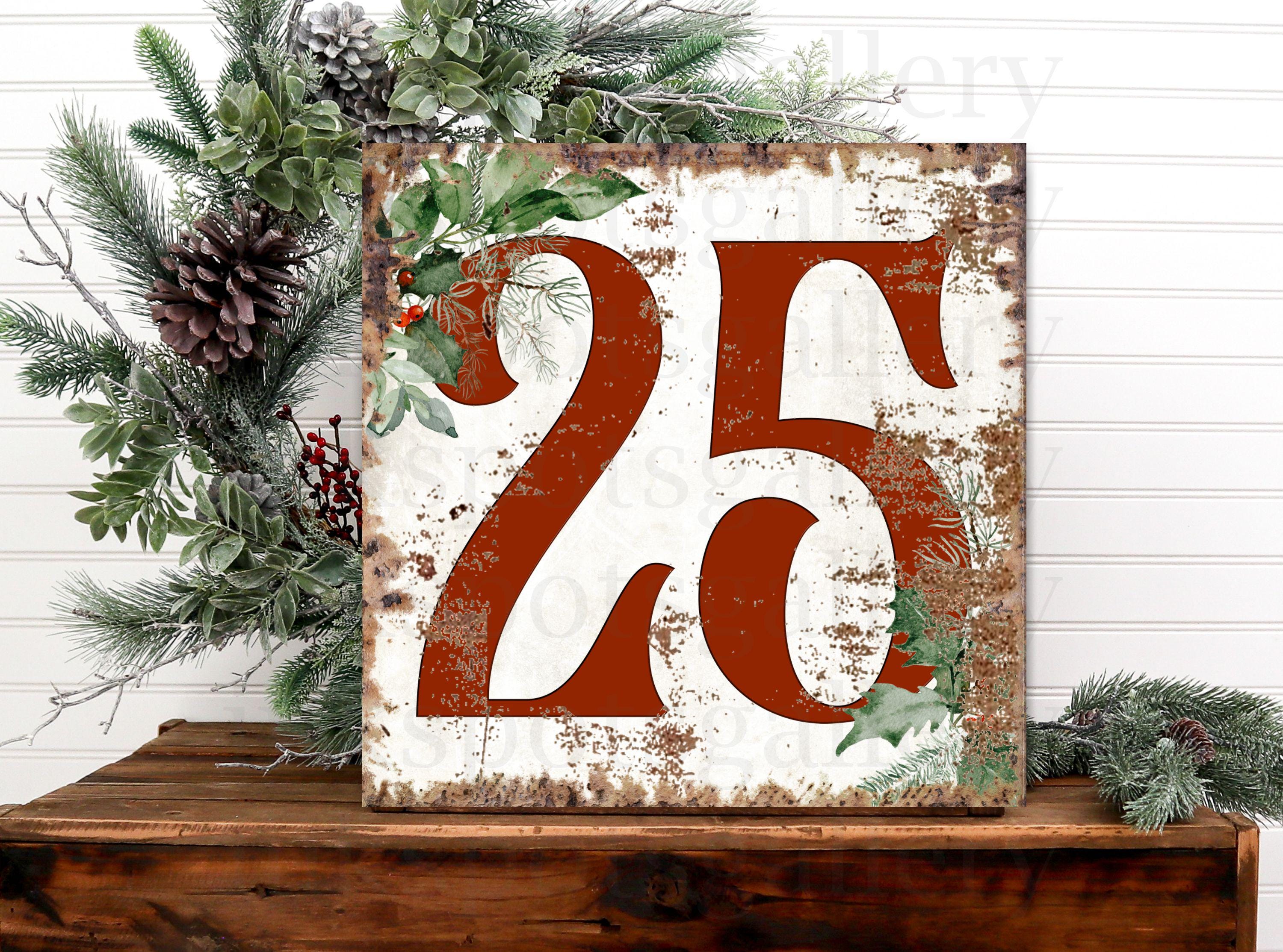 December 25 Christmas Sign Rustic Holiday Decor Modern Farmhouse ...