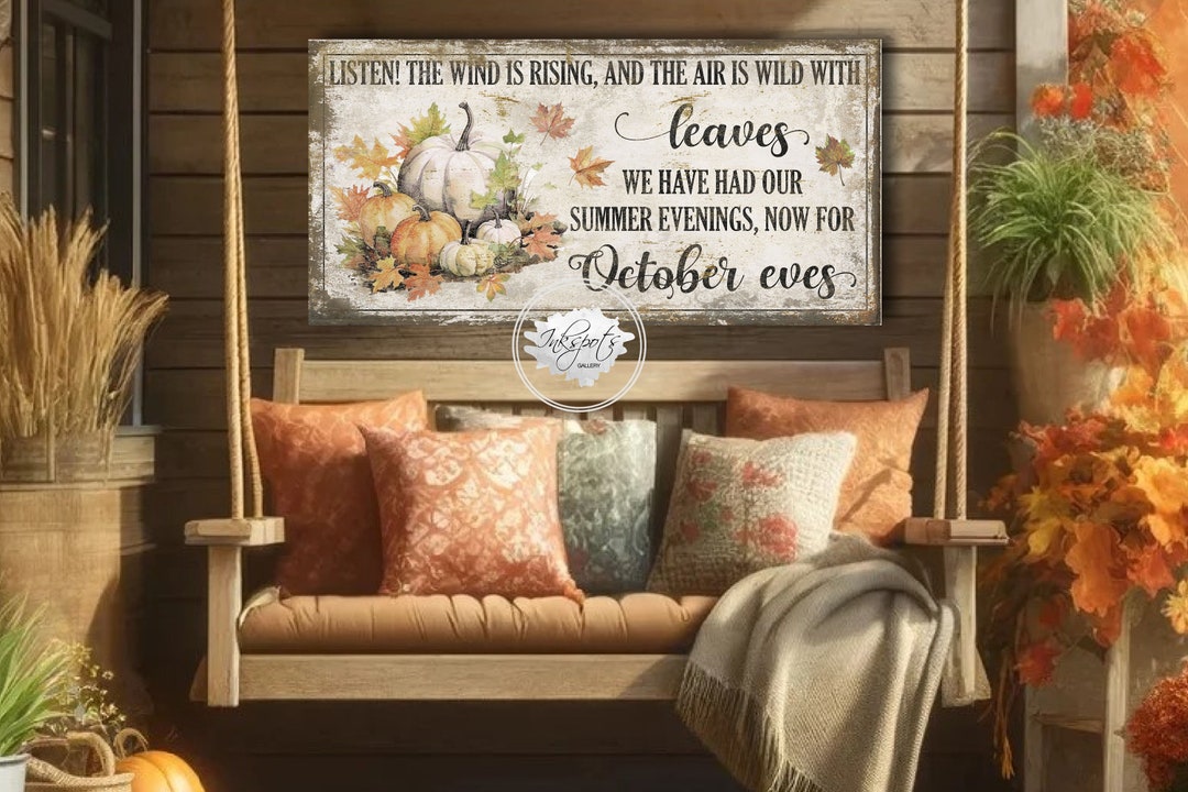 Rustic Fall Sign, Pumpkin Decoration, Fall Welcome Sign, Autumn Wall ...