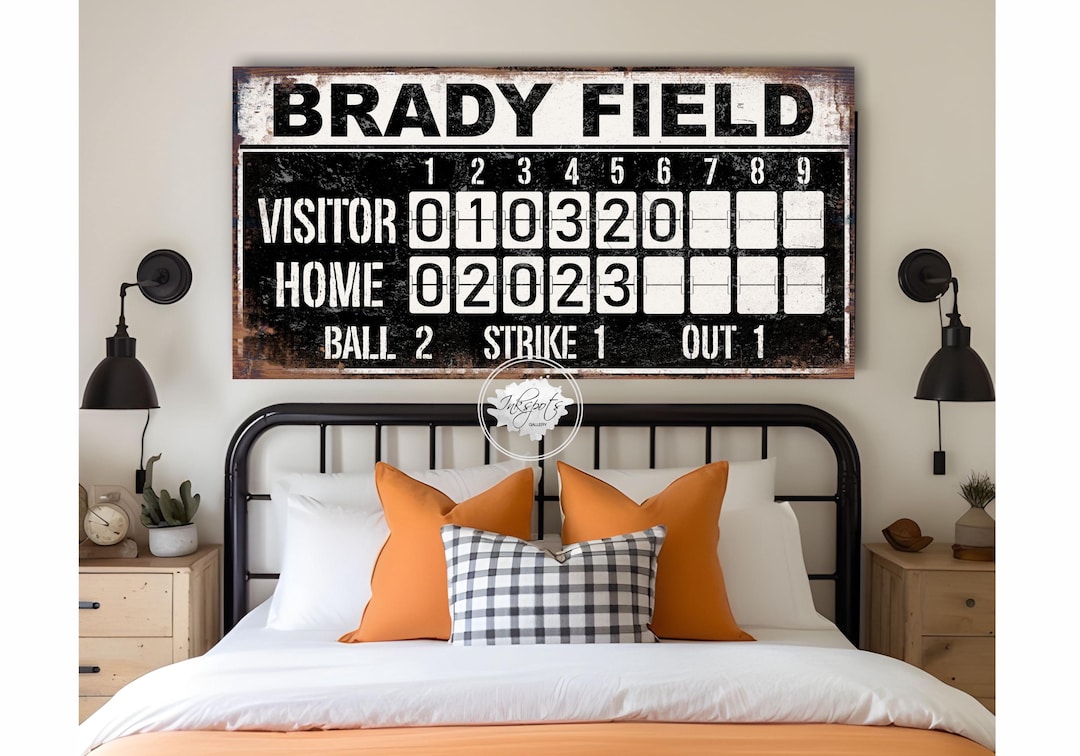 Vintage Style Baseball Scoreboard Sign: Personalized Nursery Canvas - Etsy
