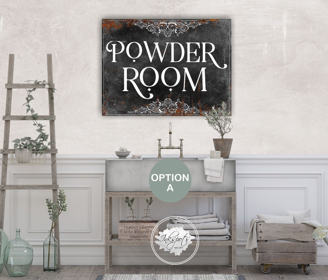 Modern Farmhouse Powder Room Sign, Powder Room Wall Decor, Rustic ...