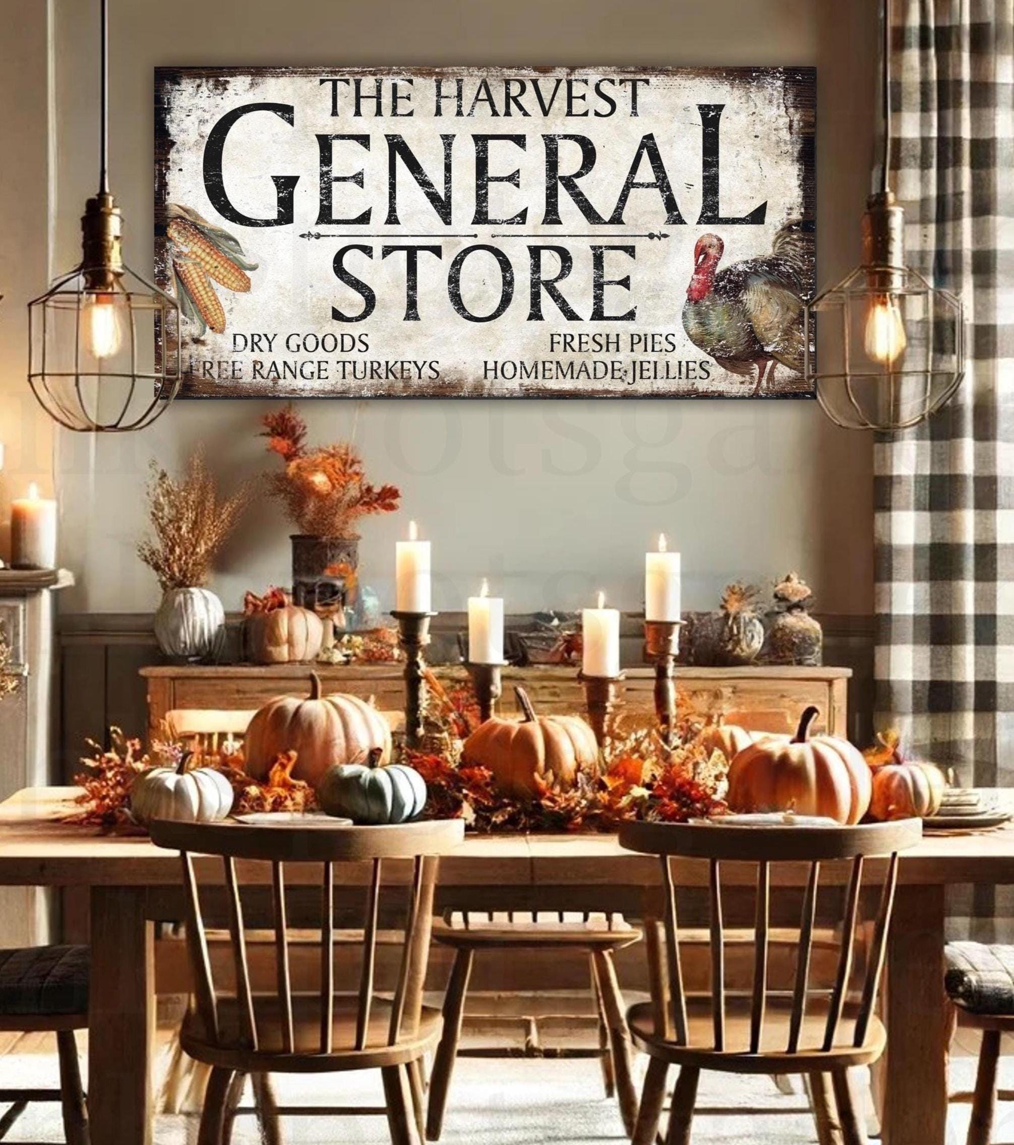 Custom General Store Sign – Vintage Farmhouse Kitchen Wall Art – Fall ...