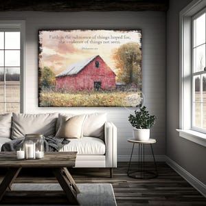 Farmhouse Scripture Sign, Hebrews 11 1 Rustic Farmhouse Wall Decor ...