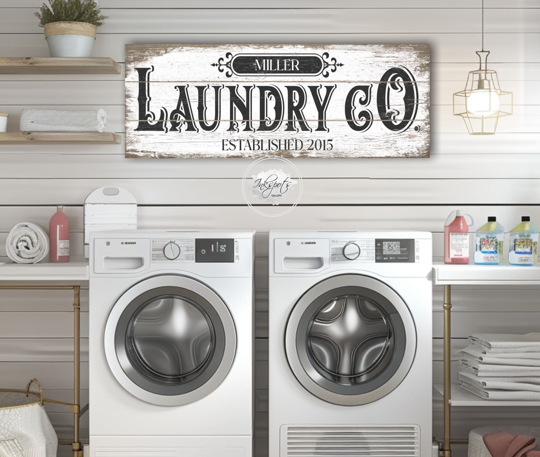 Laundry Sign, Vintage Style Modern Farmhouse Laundry Room Decor ...