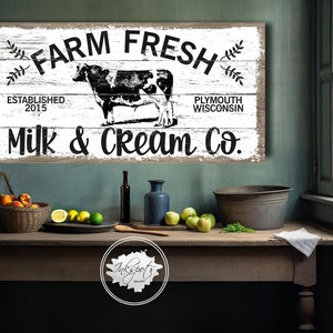 Country Kitchen Sign Modern Farmhouse Cow Sign Kitchen Decor Custom ...