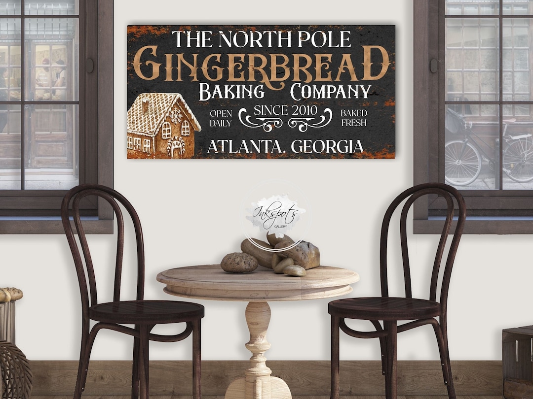 Last Name Gingerbread Sign Farmhouse Christmas Gingerbread House Sign ...