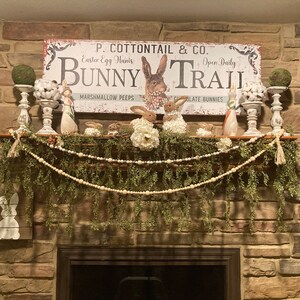 Rustic Easter Bunny Cottontail Sign Happy Easter Modern Farmhouse Sign ...