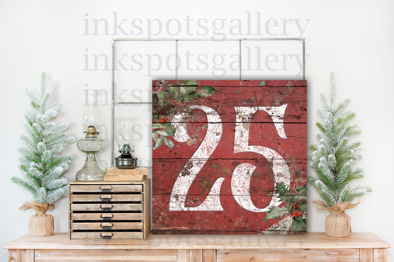 December 25 Christmas Sign Rustic Holiday Decor Modern Farmhouse ...