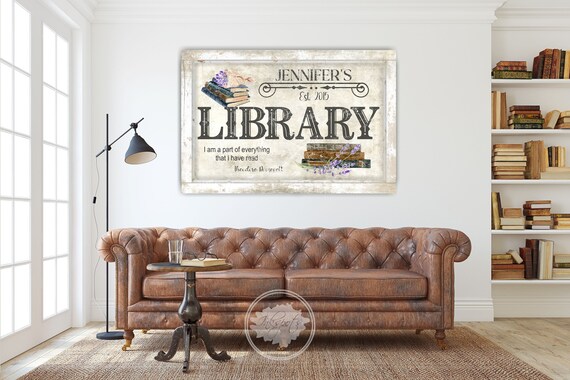 Vintage Library Sign
