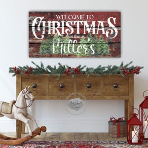 Merry Christmas Sign | Rustic Modern Farmhouse Canvas | Personalized ...