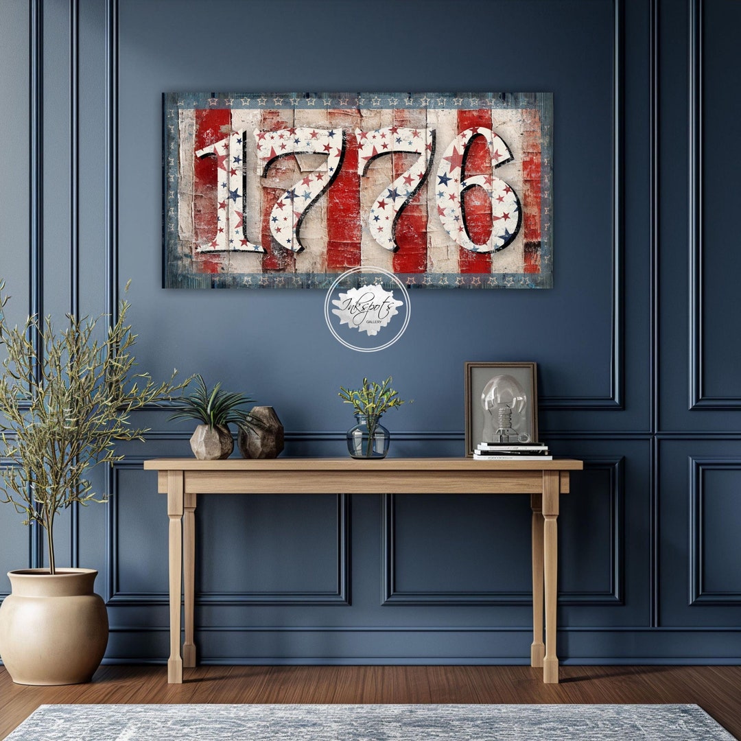 4th of July Sign, Vintage July Fourth Decor, 1776 Rustic Porch Sign ...