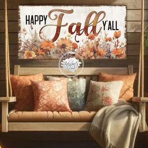 Happy Fall Yall Sign, Rustic Fall Welcome Sign, Modern Farmhouse Autumn ...