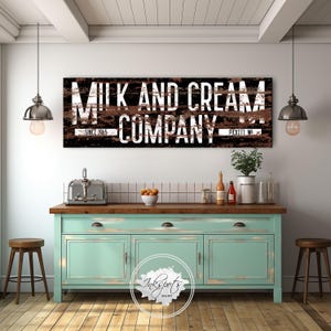 Modern Farmhouse Kitchen Sign, Milk & Cream Country Kitchen Print ...