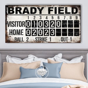 Vintage Style Baseball Scoreboard Sign: Personalized Nursery Canvas - Etsy