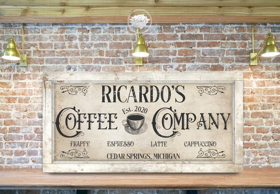 Coffee Bar Sign Modern Farmhouse Large Custom Canvas, Personalized ...