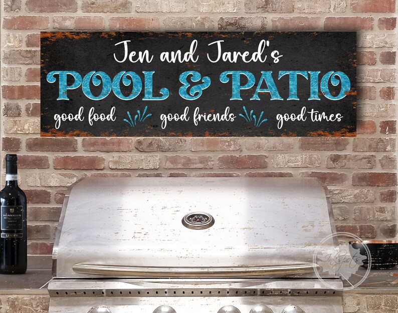 Personalized Pool Sign Custom Pool and Patio Large Canvas - Etsy