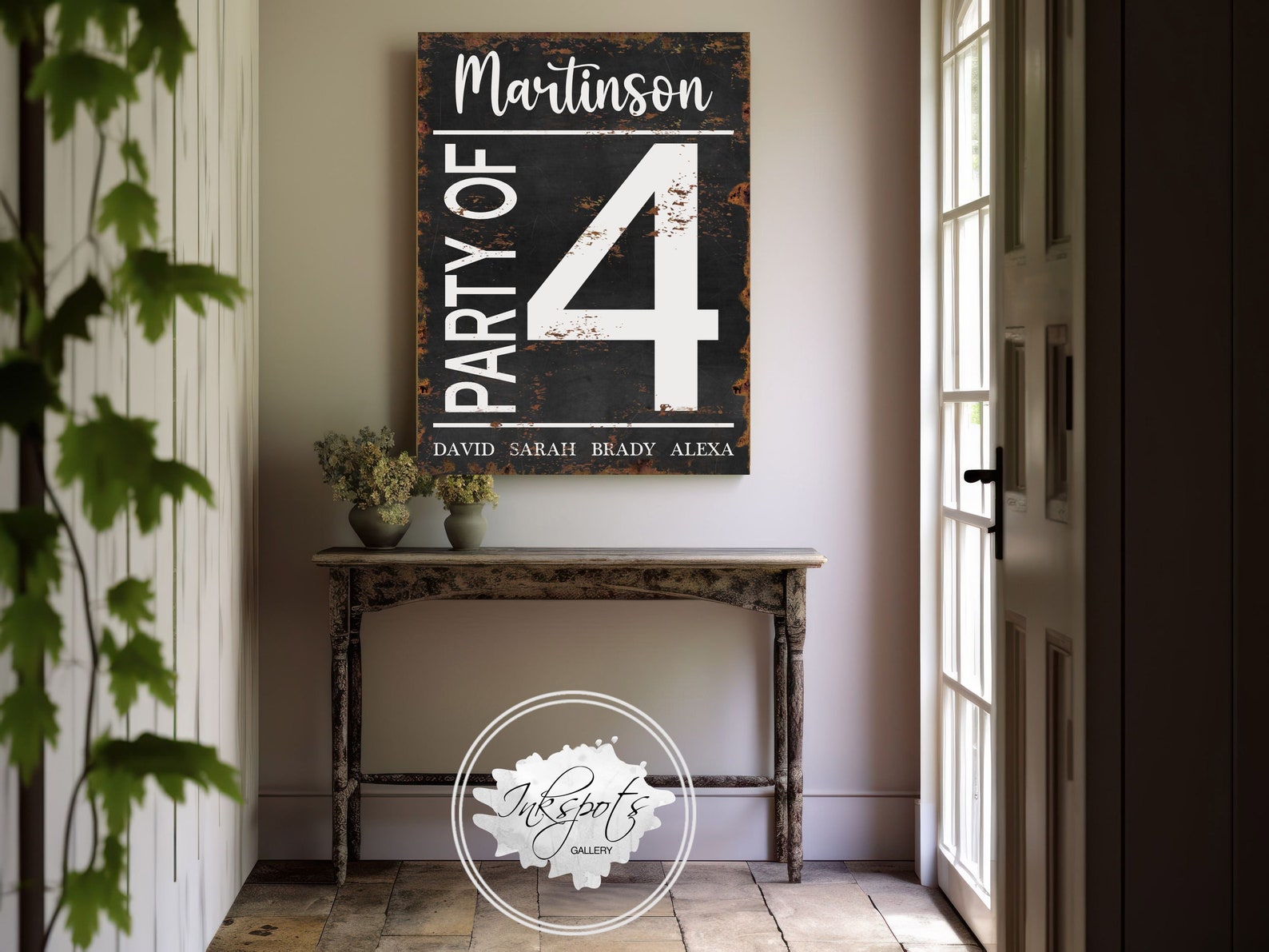 Party of 3 Sign, Party of 4 Sign, Custom Family Name Wall Decor, Modern ...
