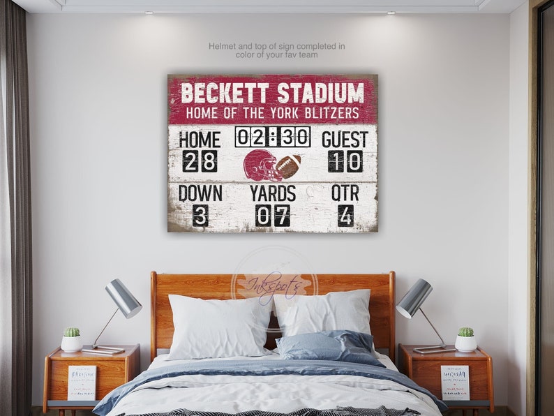 Vintage Football Scoreboard Sign Personalized Football - Etsy