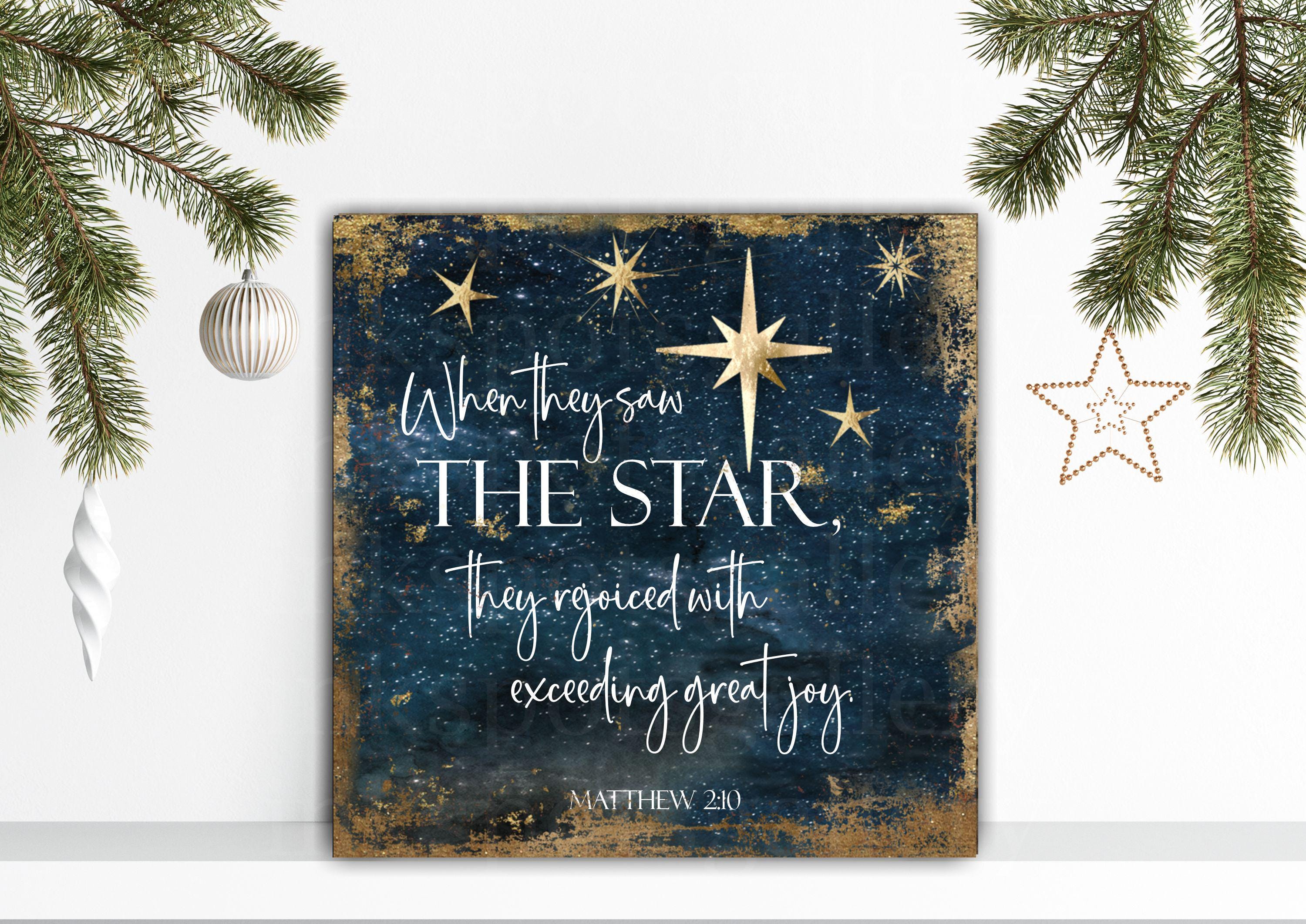Star of Bethlehem Christmas Scripture Sign, Matthew 2 Entryway Living ...