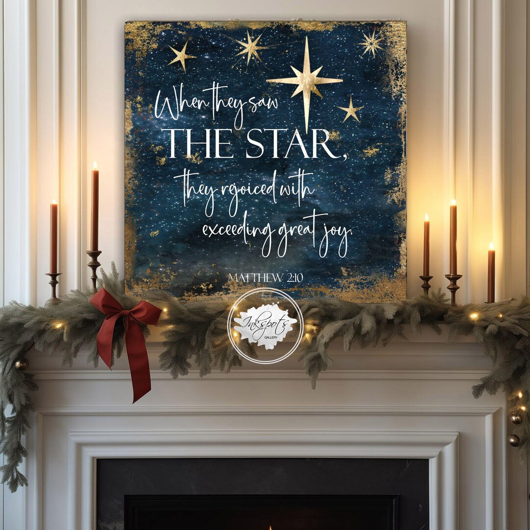Star of Bethlehem Christmas Scripture Sign, Matthew 2 Entryway Living ...