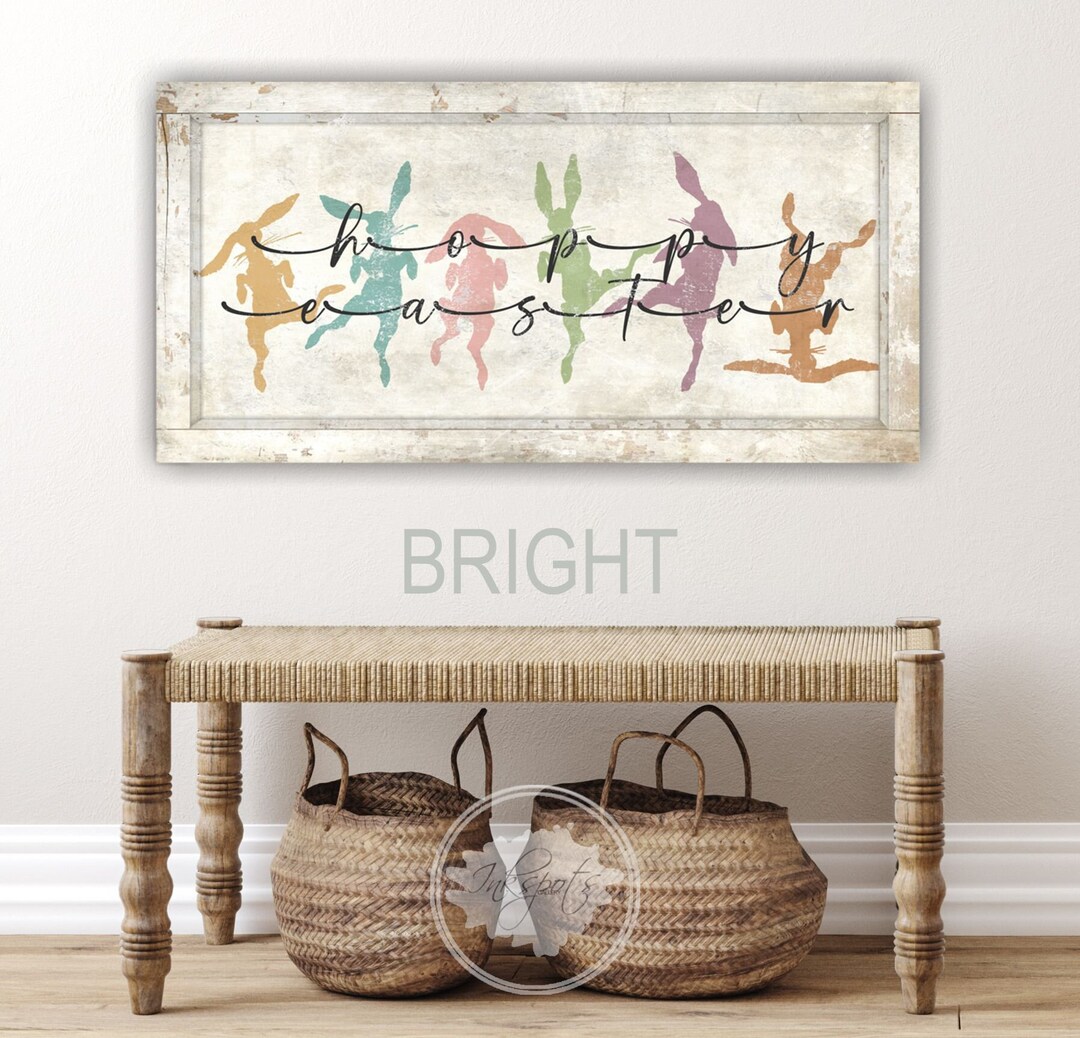 Happy Easter Sign Custom Modern Farmhouse Easter Decor Rustic Spring ...