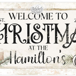 Modern Farmhouse Christmas Sign Custom Last Name Christmas Wall Decor ...