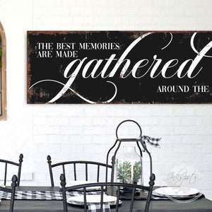 Gather Kitchen Sign, Large Gather Sign for Dining Room, Rustic Kitchen ...