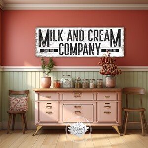 Rustic Farm Sign, Milk & Cream Co. Modern Farmhouse Wall Decor ...