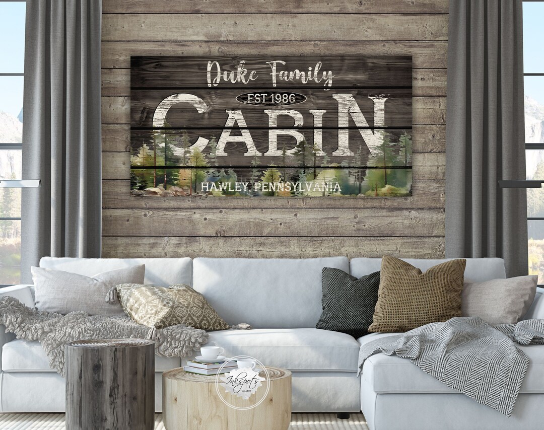 Custom Cabin Sign Rustic Hunting Cabin Wall Decor for Log Cabin Lodge ...