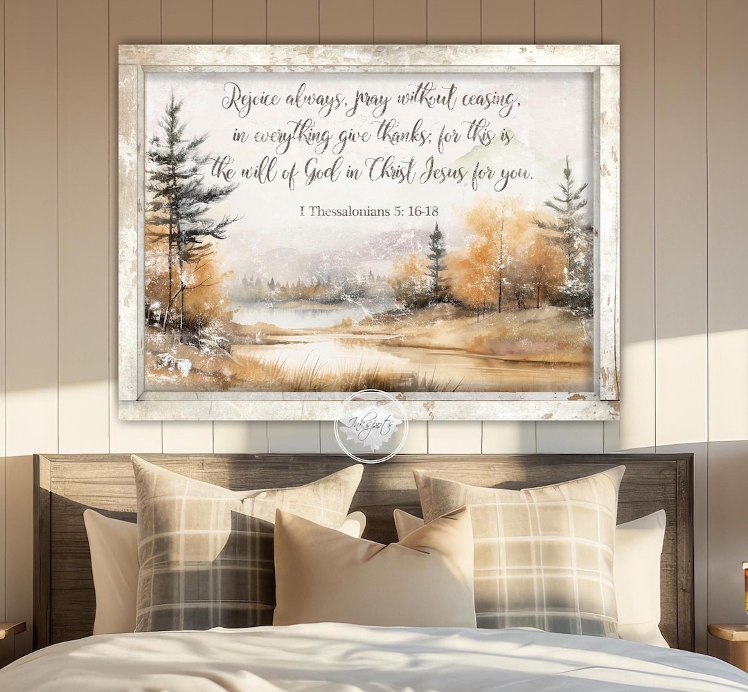 In Everything Give Thanks Scripture Sign, Rustic Fall Decoration ...