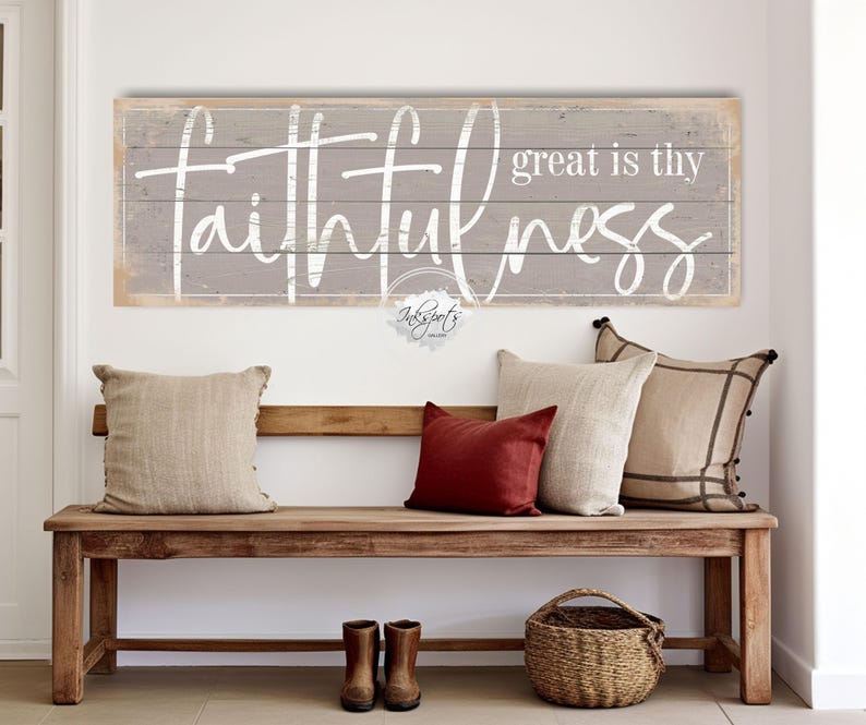 Great is Thy Faithfulness Christian Gift, Scripture Signs Large Bible ...