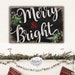 Merry and Bright Sign Modern Farmhouse Christmas Sign Large - Etsy