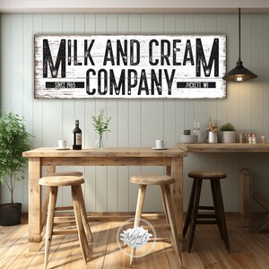 Rustic Farm Sign, Milk & Cream Co. Modern Farmhouse Wall Decor ...