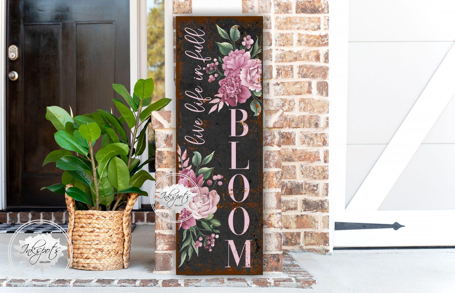 Live Life in Full Bloom Spring Sign, Summer Wall Art for Front Porch ...