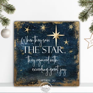 Star of Bethlehem Christmas Scripture Sign, Matthew 2 Entryway Living ...