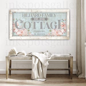 Custom Country Cottage Sign With Floral Artwork, Personalized ...