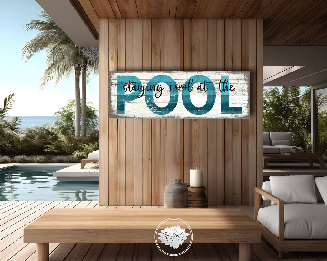 Pool Sign Staying Cool at the Pool Housewarming Gift Patio Sign ...