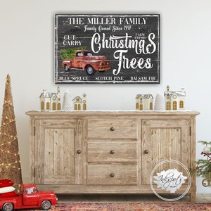 Farm Fresh Christmas Tree Sign Farmhouse Christmas Large Custom Canvas ...