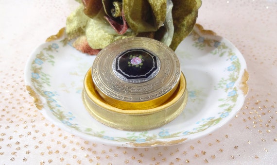 Hudnut Deauville Miniature Powder Box Compact - Gem