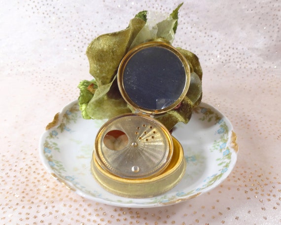 Hudnut Deauville Miniature Powder Box Compact - Gem