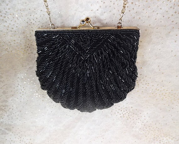 Black Clam Shell Bag | Etsy