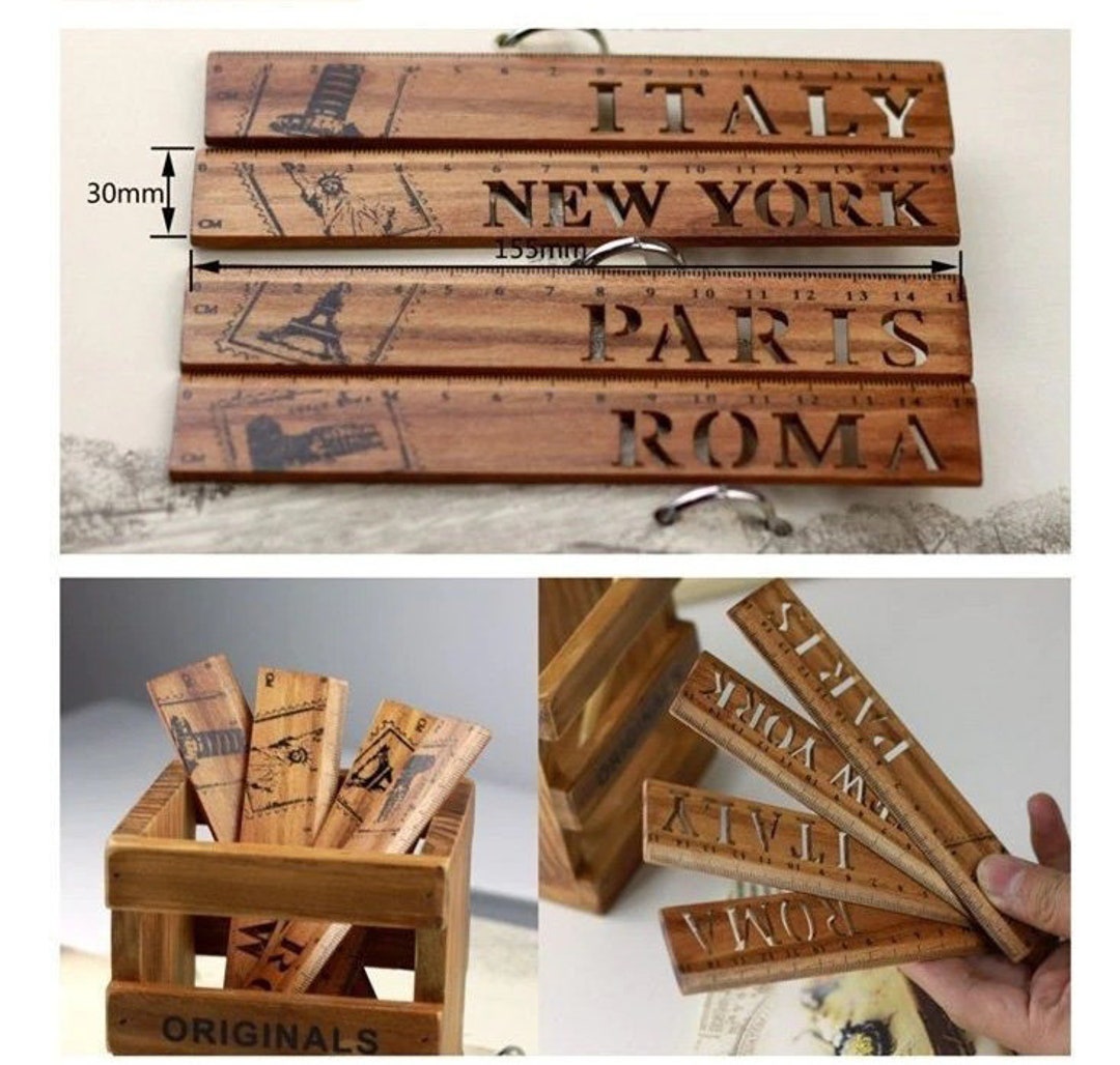 Decorative Rulers Paris New York 15 Centimeters - Etsy