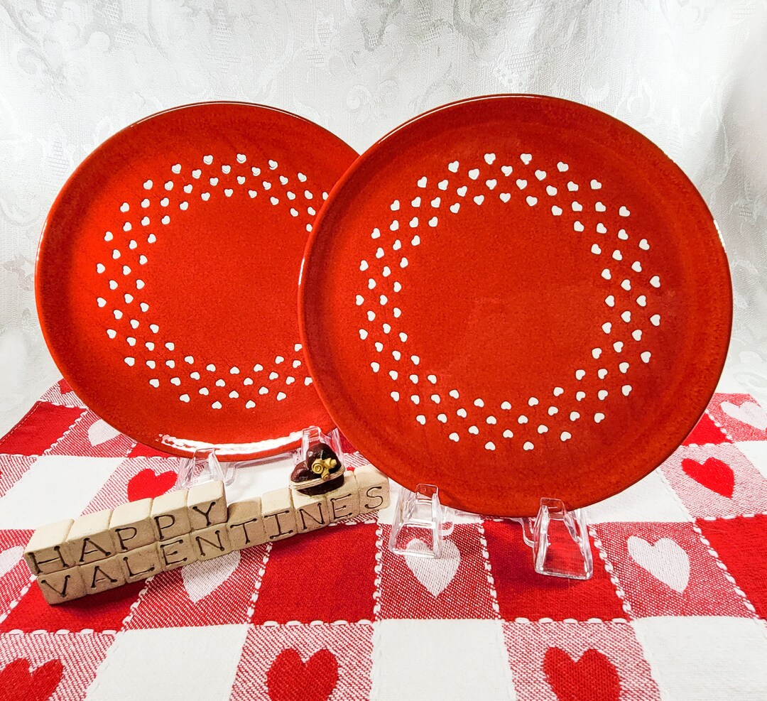 Waechtersbach Red and White Heart Salad Dessert Plate - Etsy