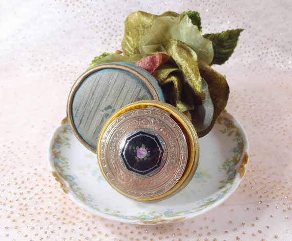 Hudnut Deauville Miniature Powder Box Compact - Gem