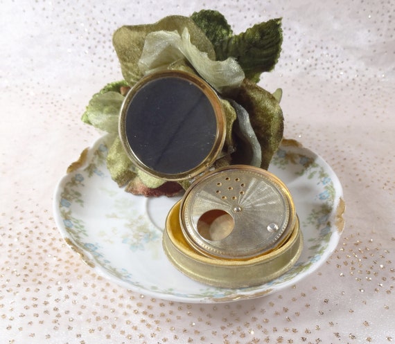 Hudnut Deauville Miniature Powder Box Compact - Gem