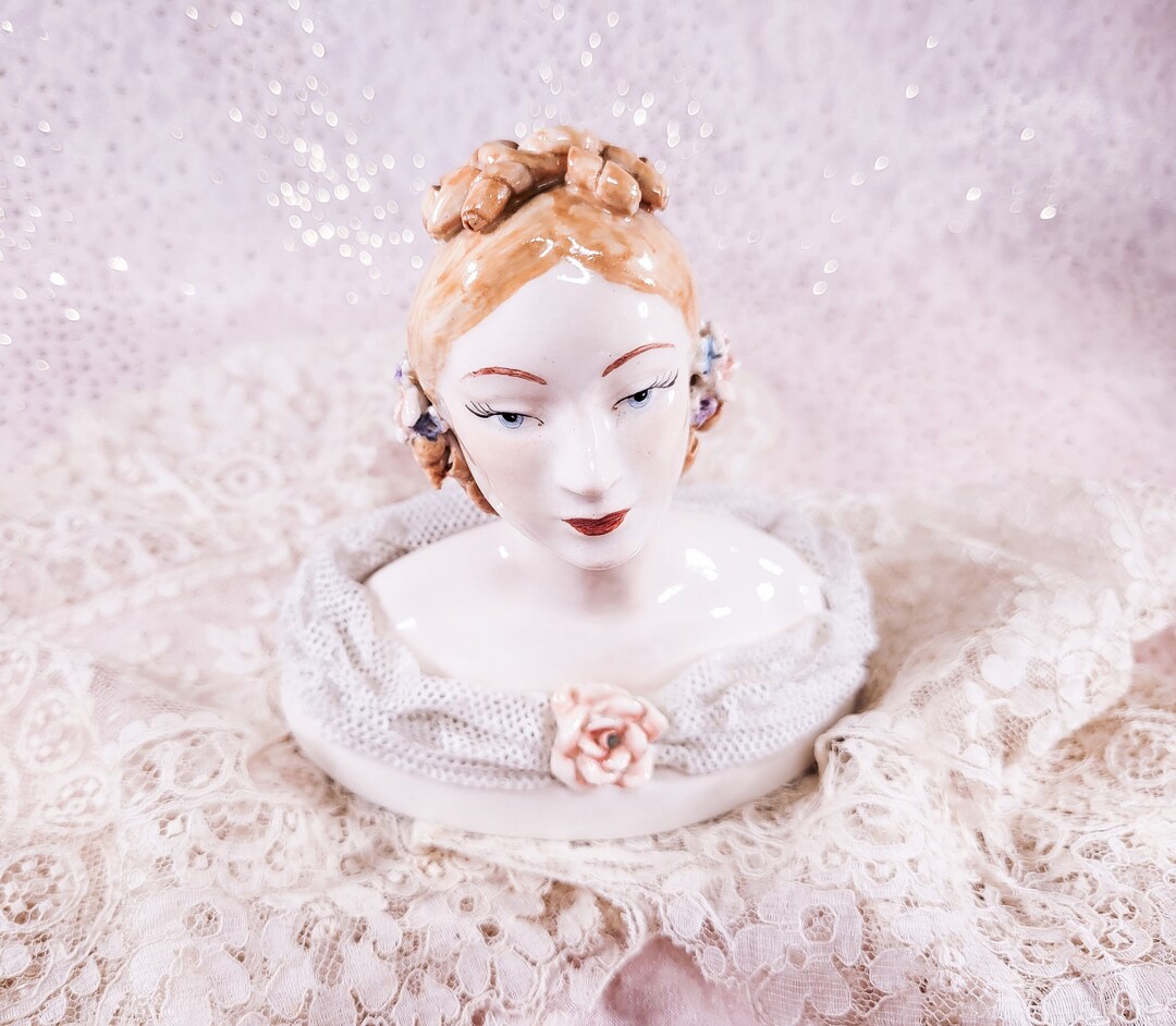 Dresden Lace Porcelain Lady Bust - Etsy