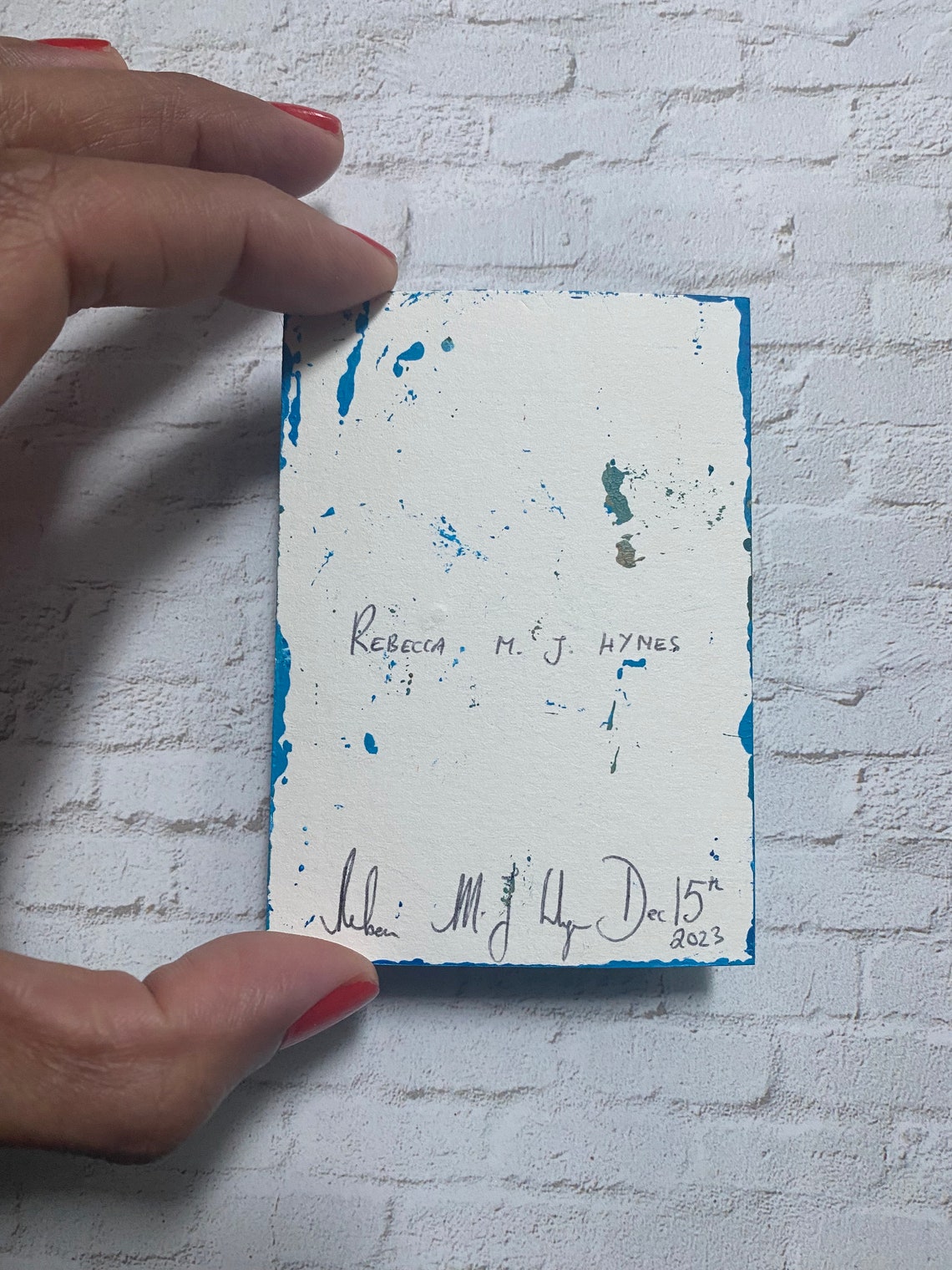 ACEO ORIGINAL Christmas Tree Black Cat WOLLY Hat Snow Holiday Art ...