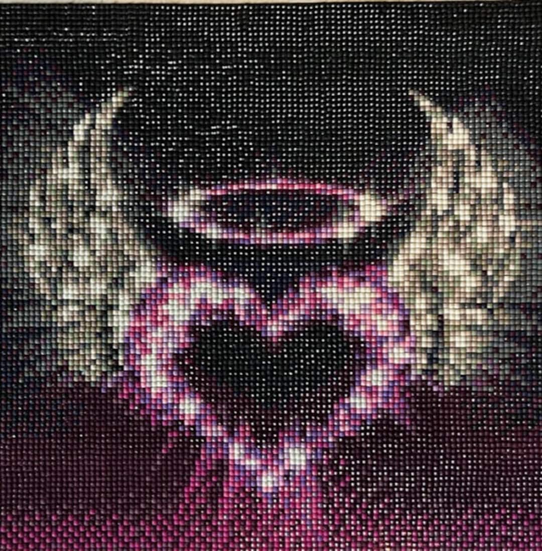 Heart With Halo and Wings 10x10 Finished Diamond Art Painting - Etsy