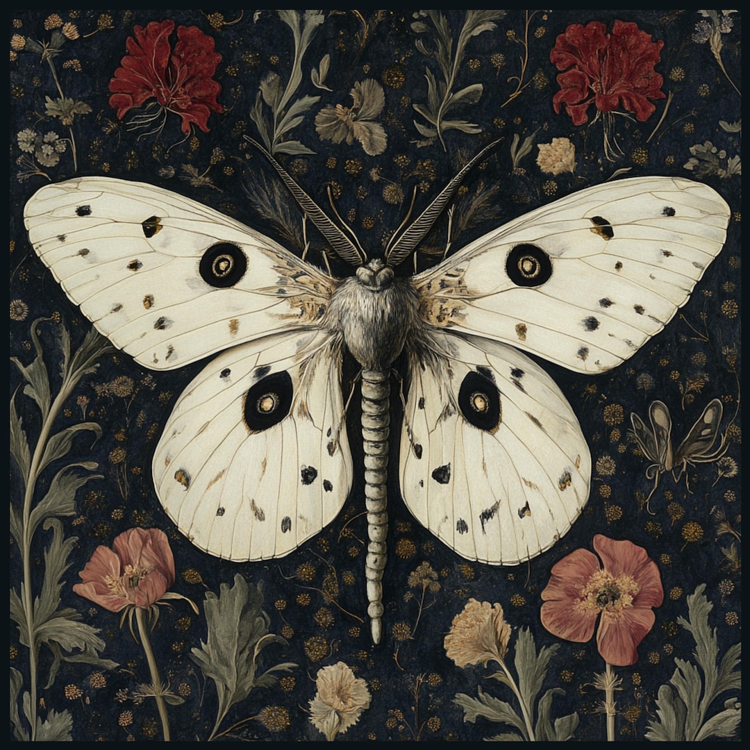 Moth & Wildflower 100% Silk Scarf, Head Scarf, Silk Bandana ...